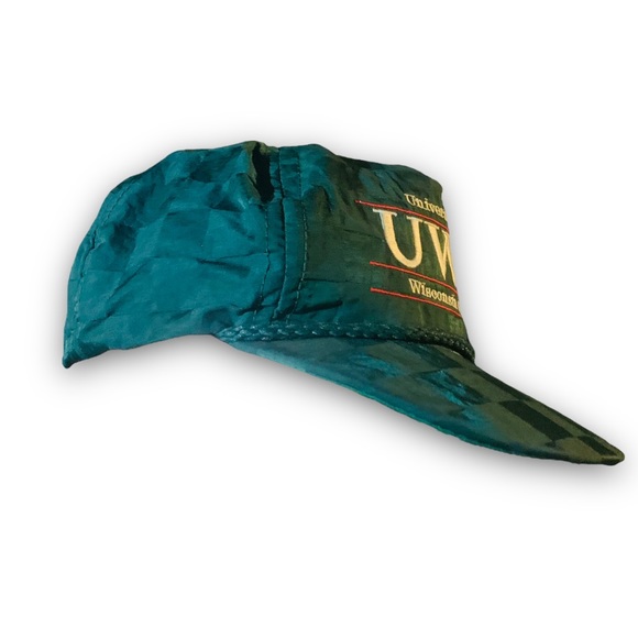 Accessories | Vintage Inverted Green Checkered Hat With Rope Leather ...